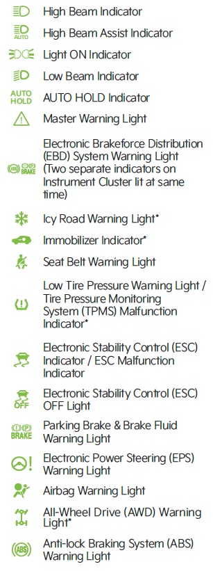 INDICATORS & WARNING LIGHTS